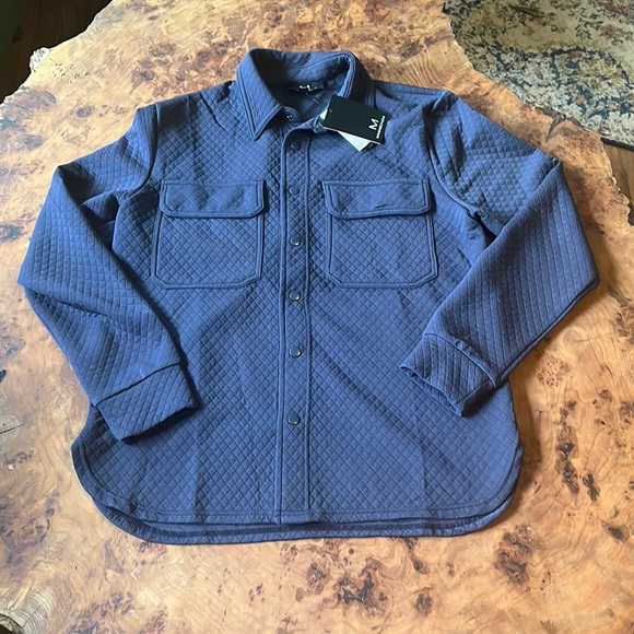 Magaschoni | Jackets & Coats | Nwt Shacket Light Shacket Blue Button Up ...